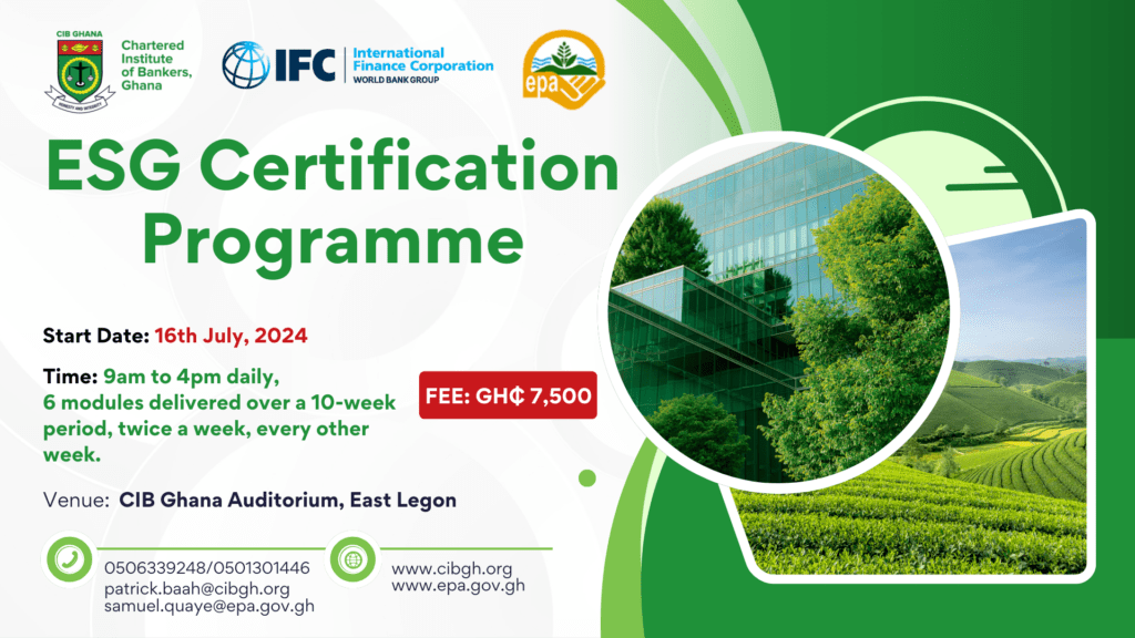 ESG CERTIFICATION PROGRAMME - Chartered Institute of Bankers, Ghana